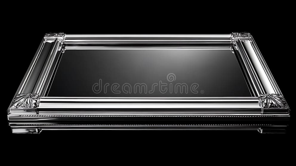Generative AI Image of Abstract Modern Silver Rectangle Glass Mirror ...