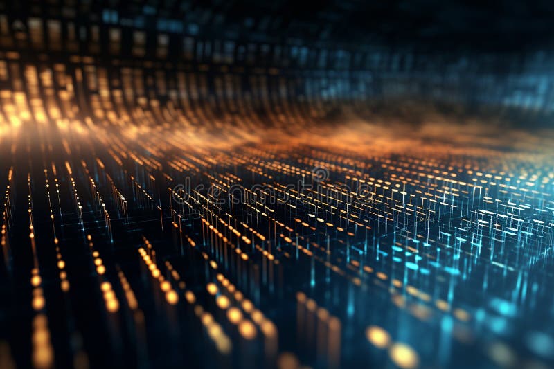 Generative Ai Image Of Abstract Modern Technology Background With Binary Code Data On Computer