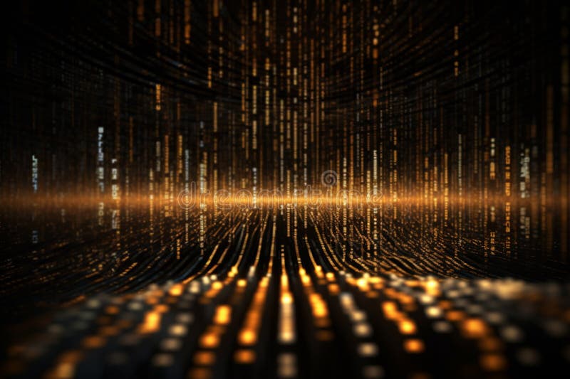 Generative Ai Image Of Abstract Modern Technology Background With Binary Data On Computer Stock