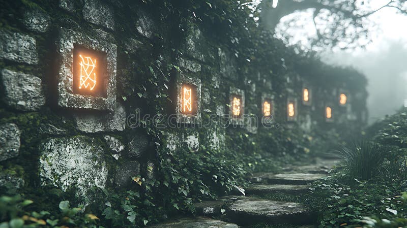 Generative AI Image of Ancient Ruins Surrounded by Glowing Magical ...