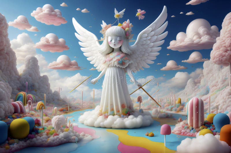 Generative AI Image of a Angel Stock Illustration - Illustration of ...