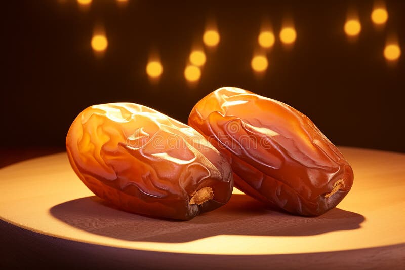 Generative AI Image of Arabian Dates Fruit on Wooden Table with Bokeh ...