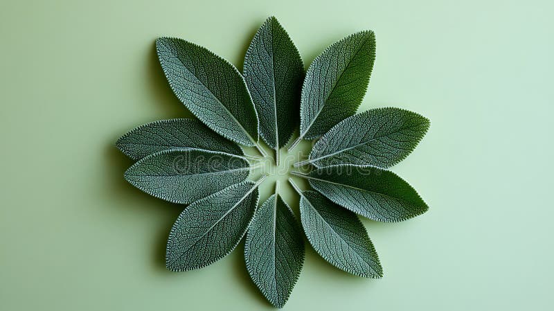 Generative AI Image of Aromatic Green Sage Herb Leaves Plants with ...