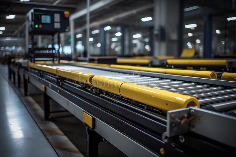 Generative AI Image of Automated Roller Conveyor System for Moving ...