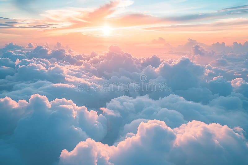 Generative AI Image of Beautiful Clouds Up in the Sky during Sunset ...