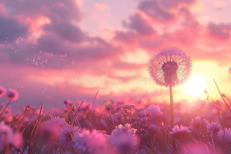 Generative AI Image of Beautiful Dandelion Flower in the Park with ...