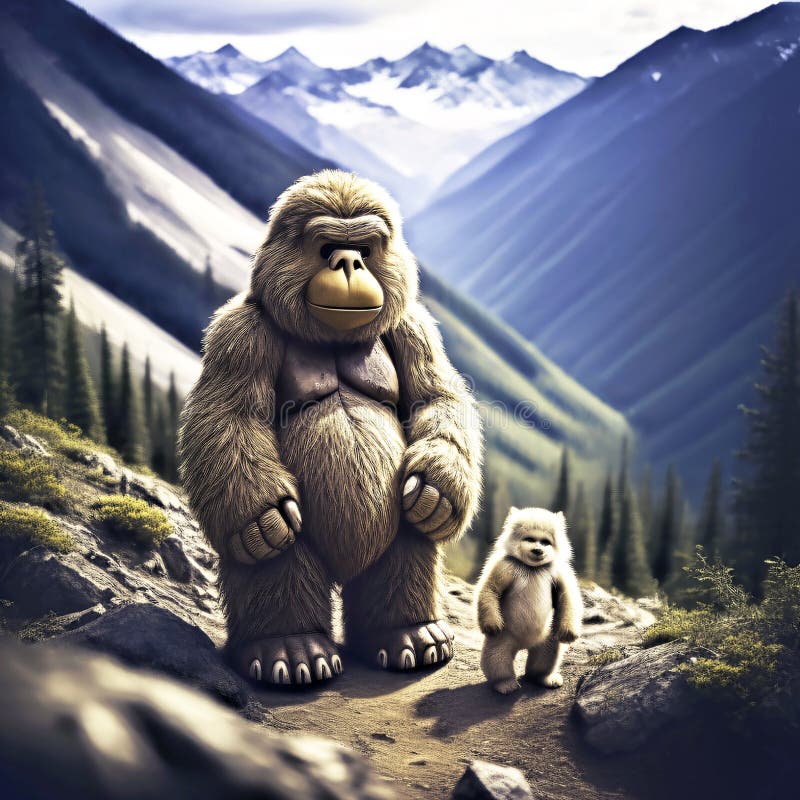 Generative AI Image of Big Foot and Little Foot Stock Illustration ...