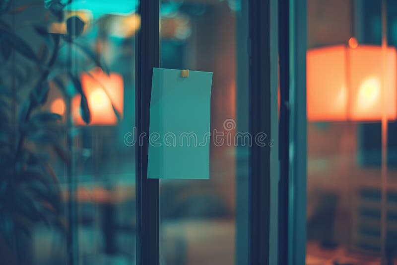 Generative AI Image of Blank Sticky Note Paper Sticked on the Glass ...
