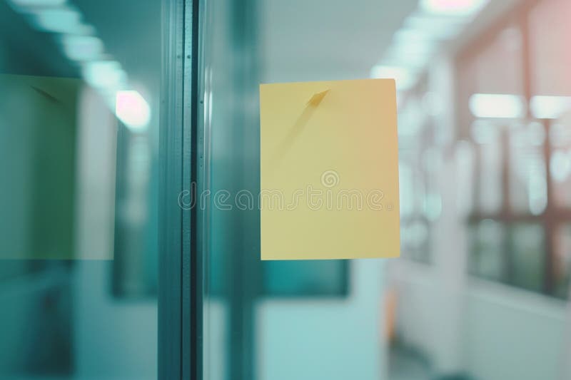 Generative AI Image of Blank Sticky Note Sticked on the Window in the ...
