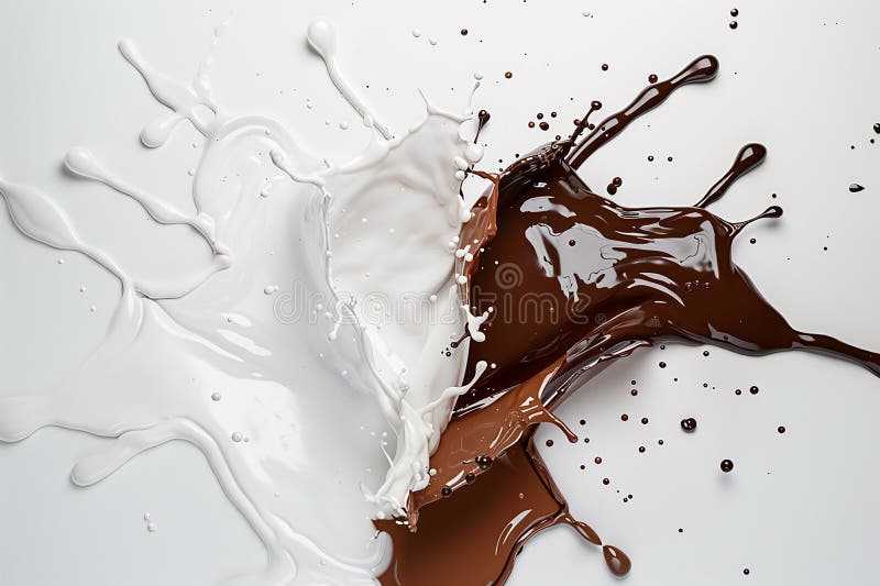 Generative AI Image of Blast and Splash of Milk with Flavor Chocolate ...