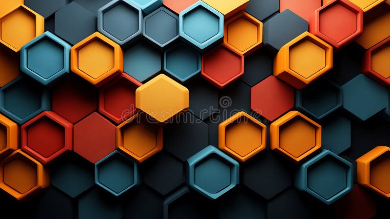 Generative AI Image of Bold Hexagon Geometric Pattern with Contrasting ...