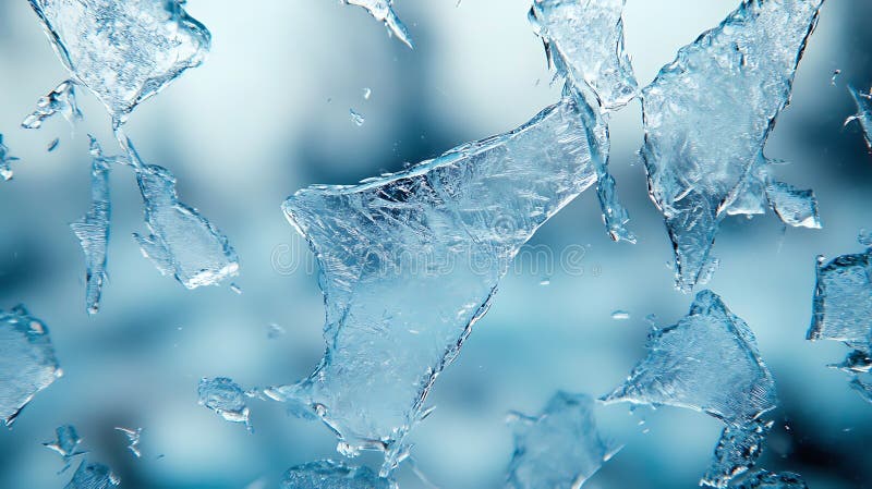 Generative AI Image of Broken Ice on Blue Background Stock Illustration - Illustration of ...