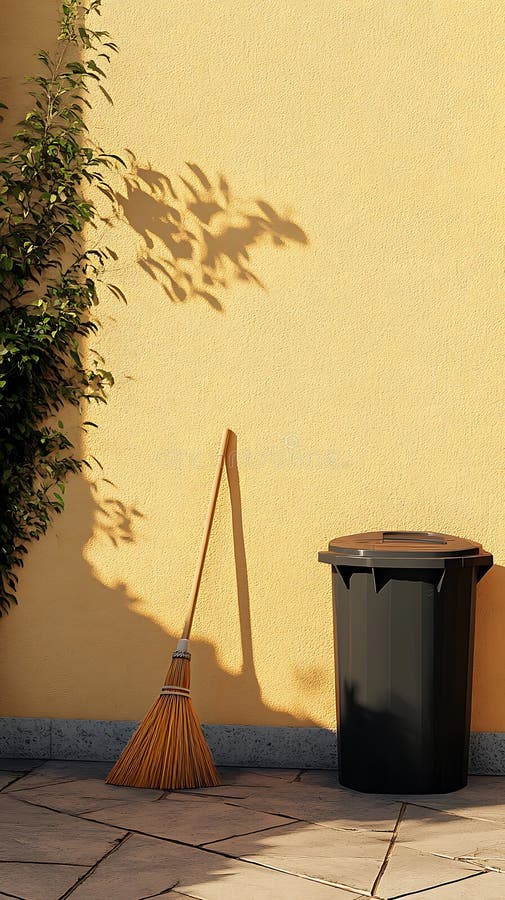 Generative AI Image of Broom Cleaning Tools in Corner Cozy Comfortable ...