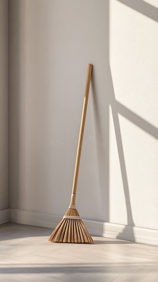 Generative AI Image of Broom Cleaning Tools in Corner Home House with ...