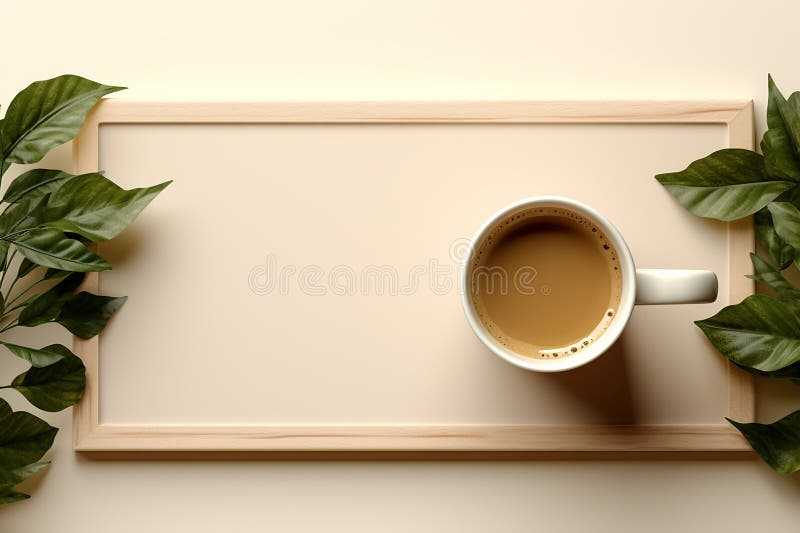 Generative AI Image of Cappuccino Coffee in Cup with Blank Space on ...