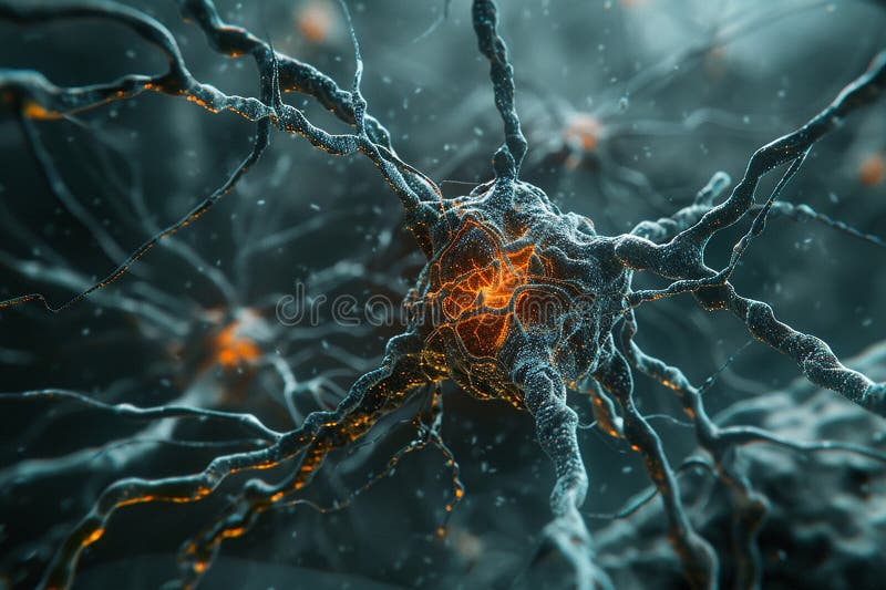 Generative AI Image of Cell of Connected Nerve Neuron System with ...