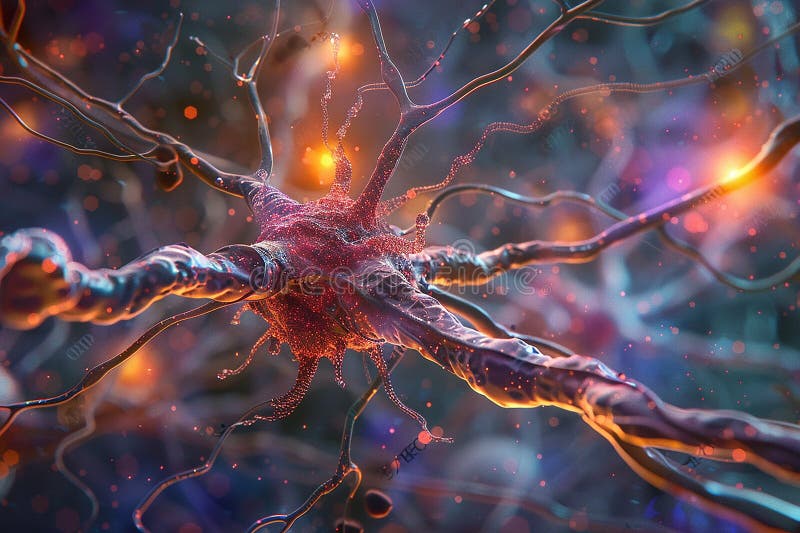 Generative AI Image of Cell of Connected Neural Nerve Network System ...
