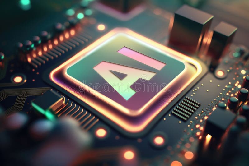 Generative AI Image of Central Processing Unit Stock Illustration ...