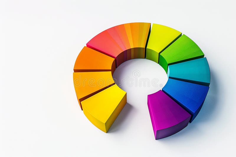 Generative AI Image of Colorful Palette Circle Pie Concentric Chart ...