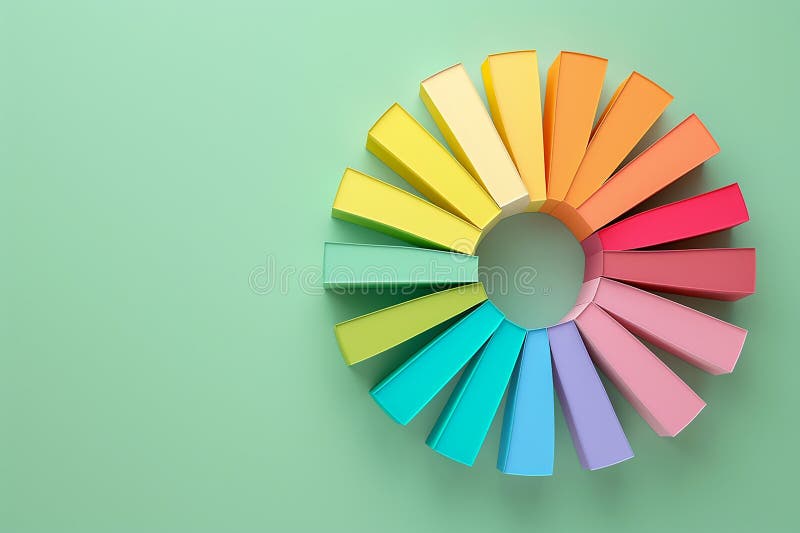 Generative AI Image of Colorful Palette Circle Pie Concentric Chart ...