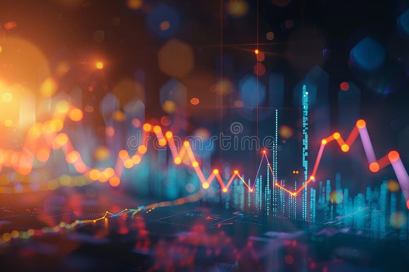 Generative AI Image of Colorful Statistic Digital Data Chart Diagram ...