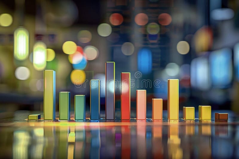 Generative AI Image of Company Business Data of Colorful Fluctuation ...