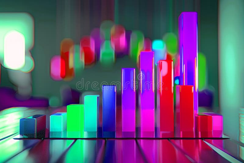 Generative AI Image of Company Business Data of Colorful Fluctuation ...