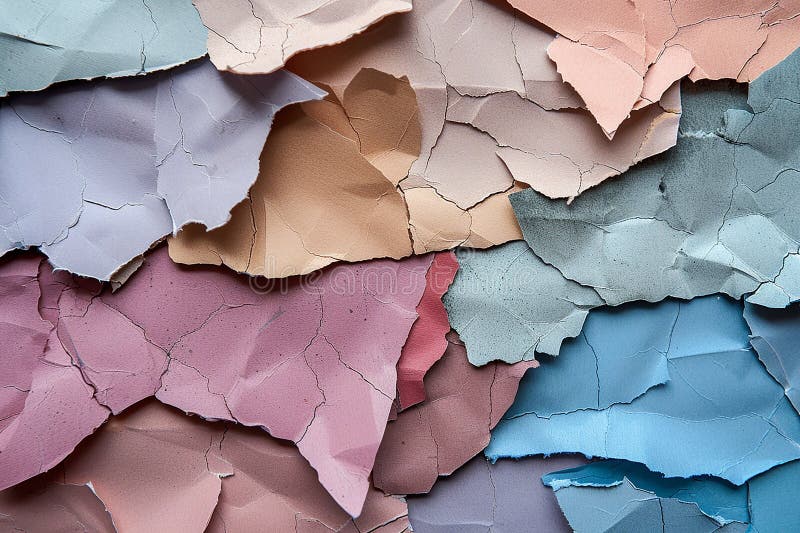 Generative AI Image of Crumpled Torn Paper Layered with Colorful ...