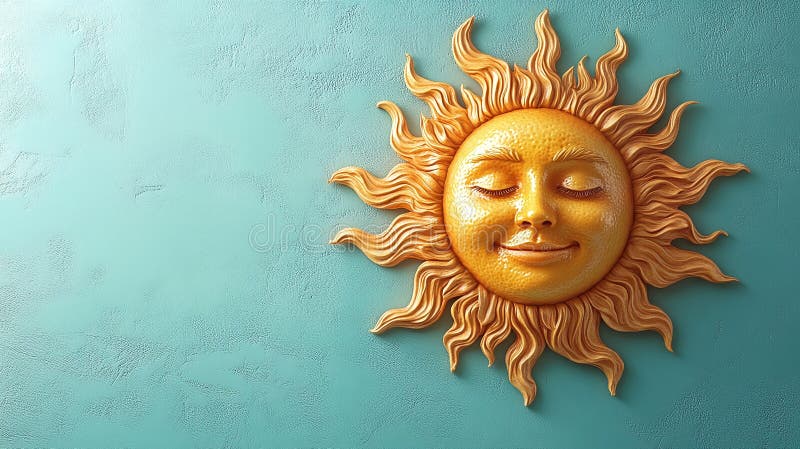 Generative AI Image of Cute Sun with Happy Smile Expression and Empty ...