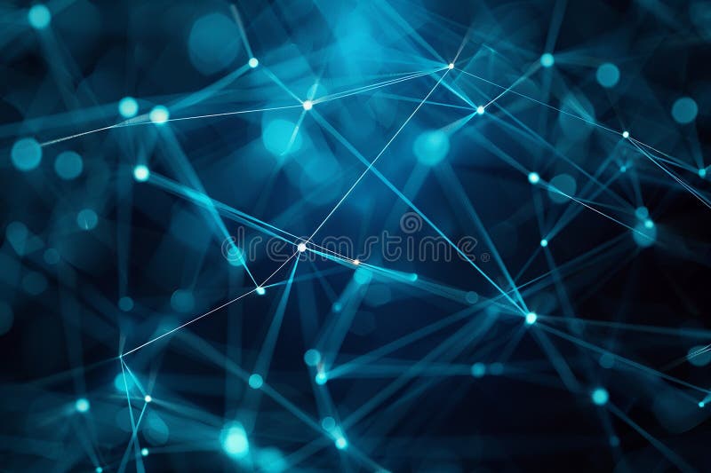 Generative AI Image of Dark Blue Network and Data Connection Pattern ...
