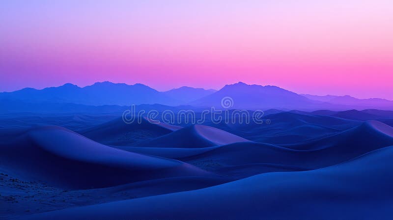 Generative AI Image of Desert Sand Dunes Landscape with Mist at Sunset ...