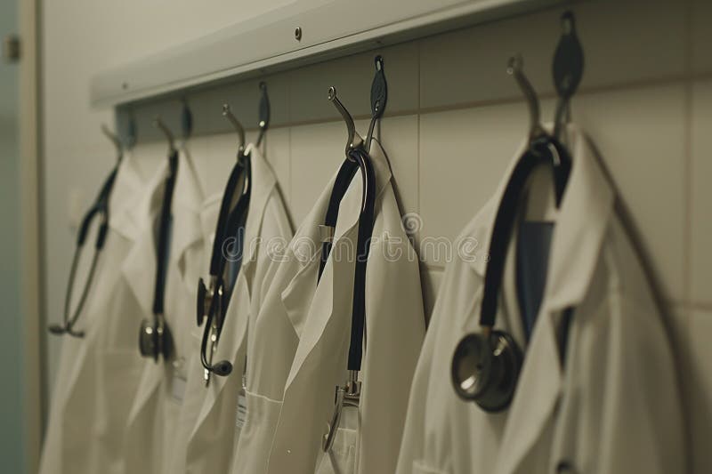 Generative AI Image of Doctor White Coat and Stethoscope Hanging on ...