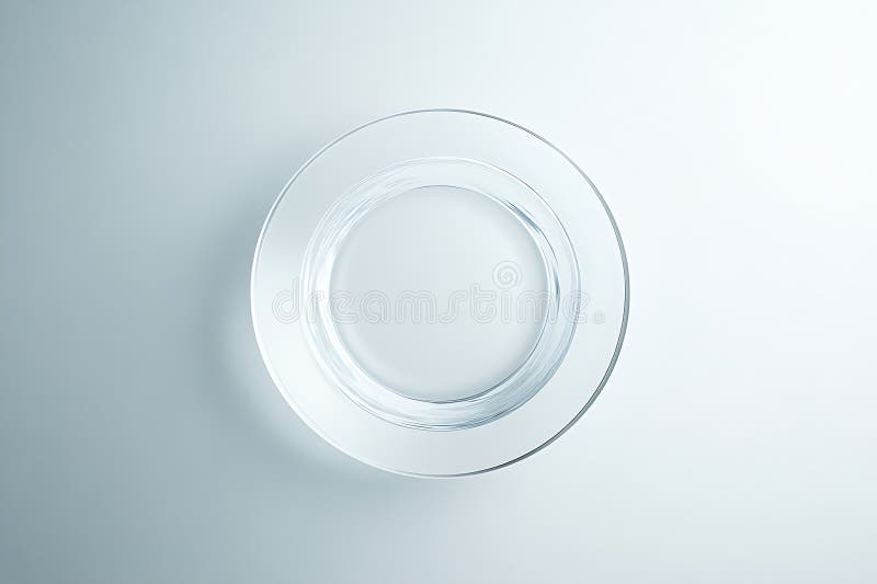 Generative AI Image of Empty Clear Glass Circle Dessert Plate on Blank ...