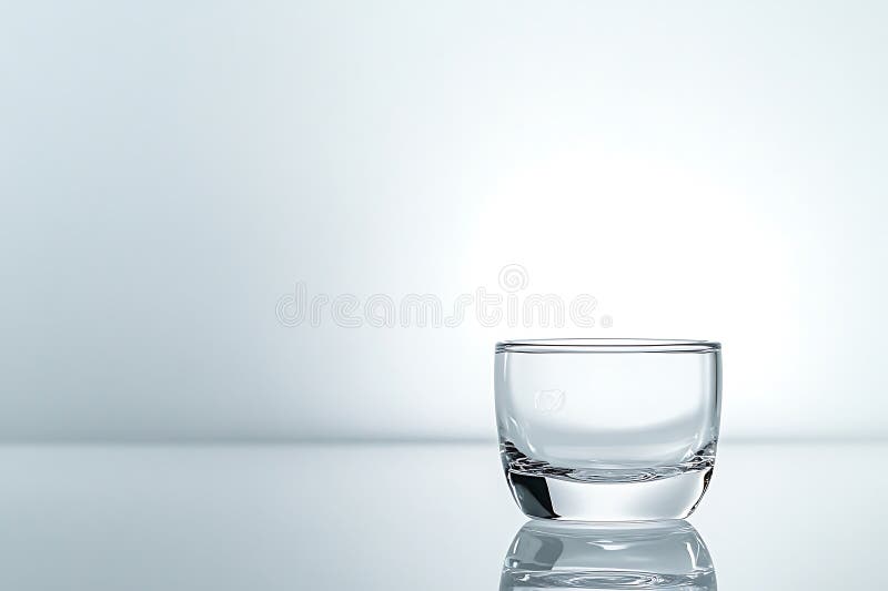 Generative AI Image of Empty Clear Vodka Glass Cup on Blank Empty White ...