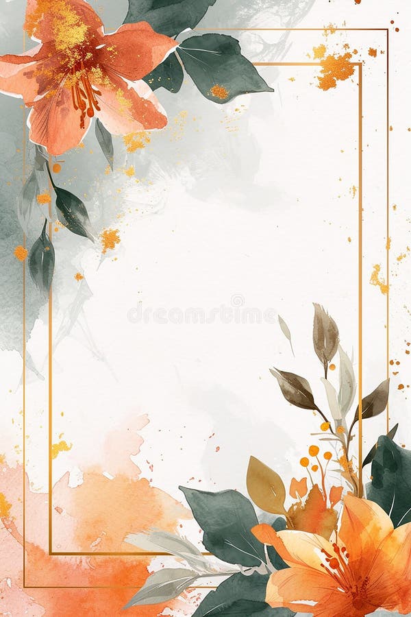 Generative AI Image of Empty Greeting Card with Rectangle Lines Frame ...