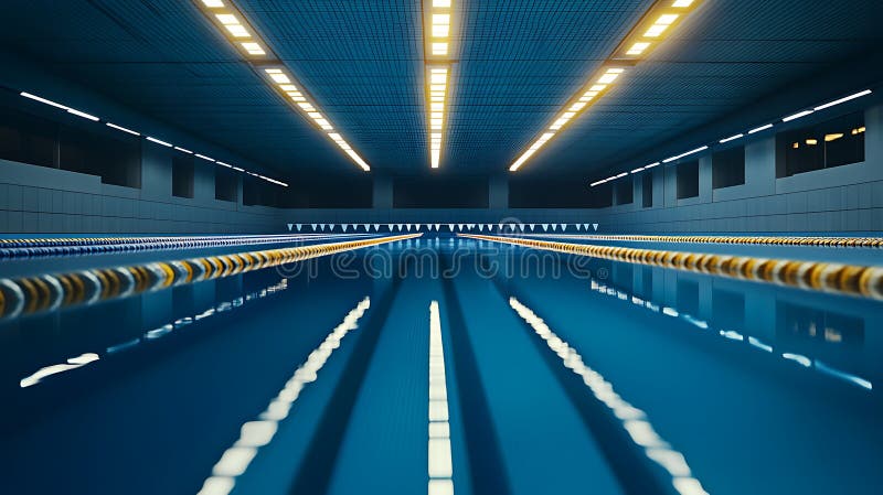 Generative AI Image of Empty Large Olympic Pool with Crystal Clear ...