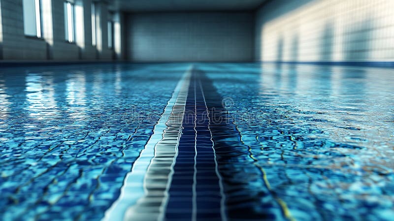 Generative AI Image of Empty Large Olympic Pool with Crystal Clear ...