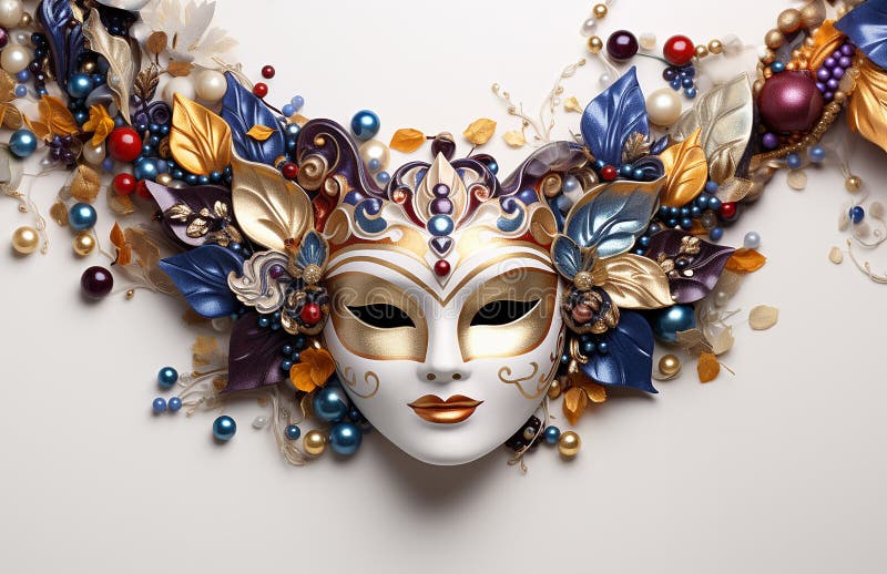 Generative AI Image of Face Mask Style Design for Carnival Party on ...