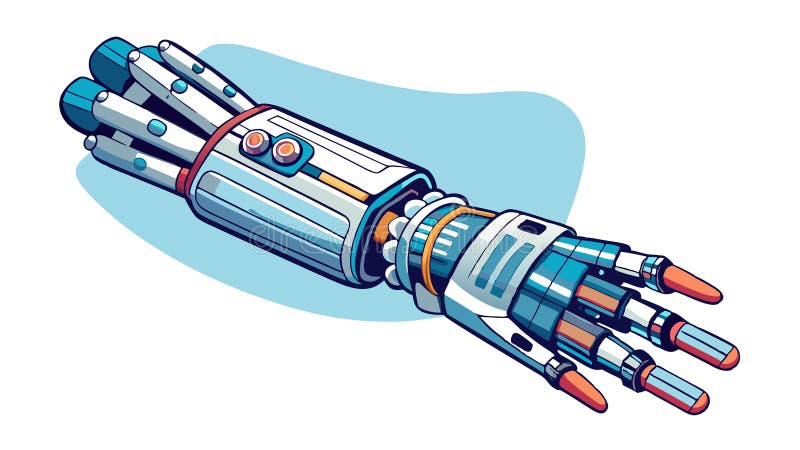 The Image Presents a Modern Prosthetic Arm and Hand, Elegantly ...