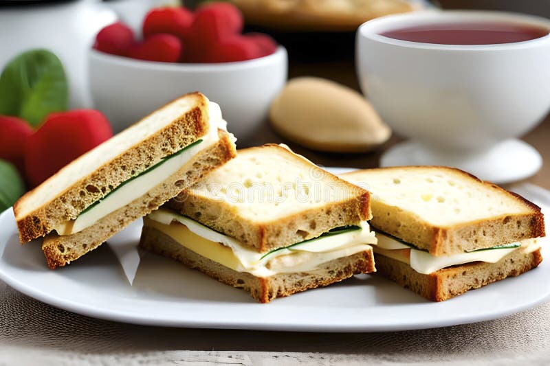 The Famous and Delicious Finger Sandwich Stock Illustration ...