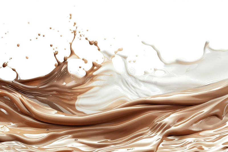 Generative AI Image of Flowing Wave of Vanilla Chocolate Milk Mix on ...