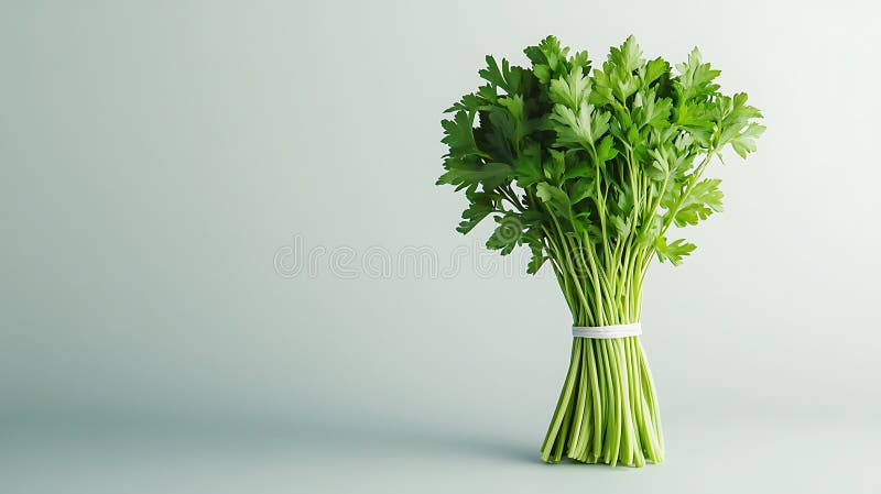 Generative AI Image of Fresh Harvested Green Clean Parsley Bundle with ...