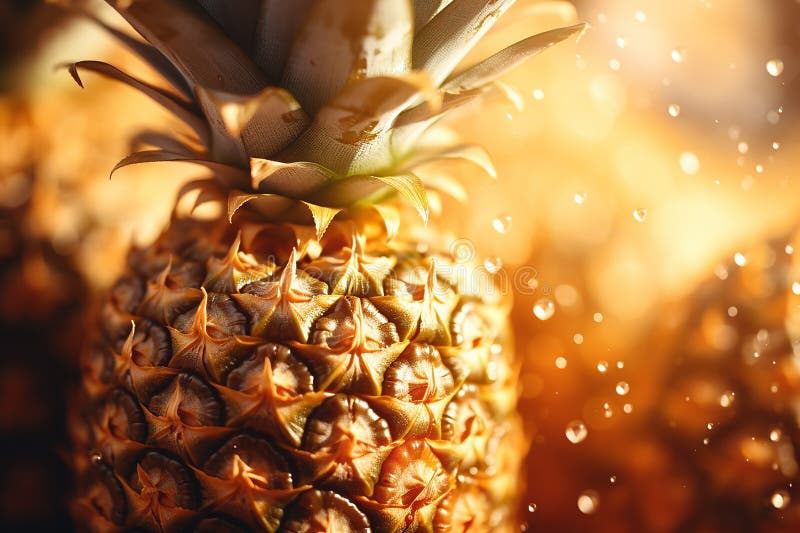 Generative AI Image of Fresh Pineapple Skin Texture on Bright Light ...