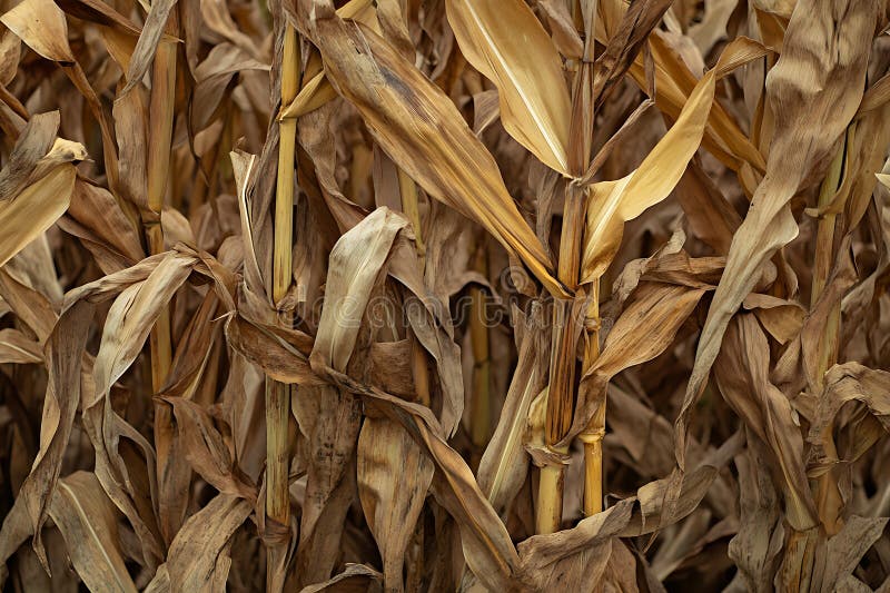 Generative AI Image of Harvested Dry Leaves Corn on Field Farm Stock ...
