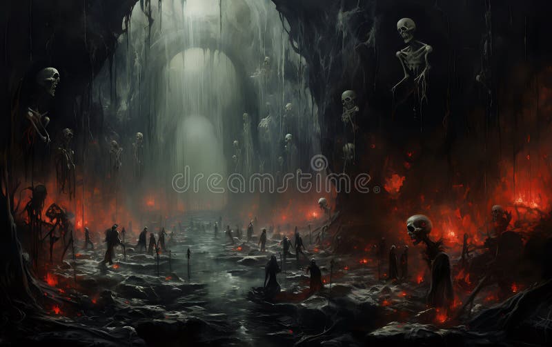 Generative AI Image of the Hell Refers To the Underworld ,a Deep Pit or ...