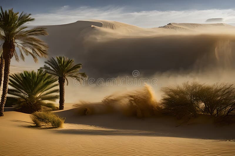 Sandstorm is a Common Occurrence in the Desert Stock Illustration ...