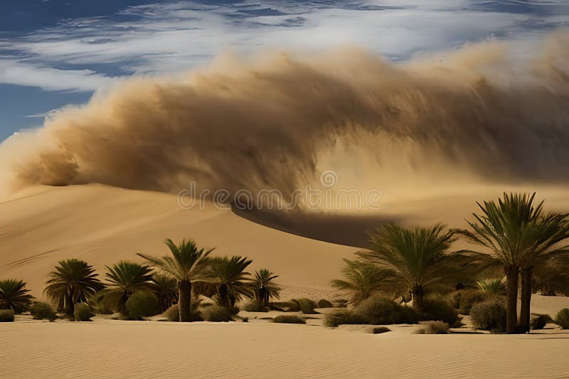 Sandstorm is a Common Occurrence in the Desert Stock Illustration ...