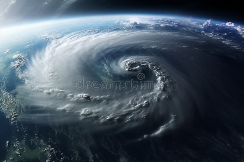 Generative AI Image of Hurricane Forming a Vortex in Outer Space Stock ...