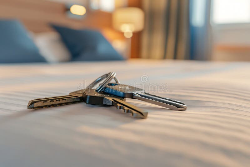 Generative Ai Image of a Keys on the Table in New Apartment or Hotel ...