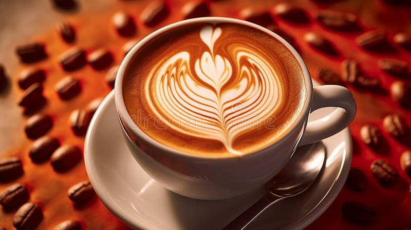 Tulip design for latte art stock illustration. Illustration of rustic ...